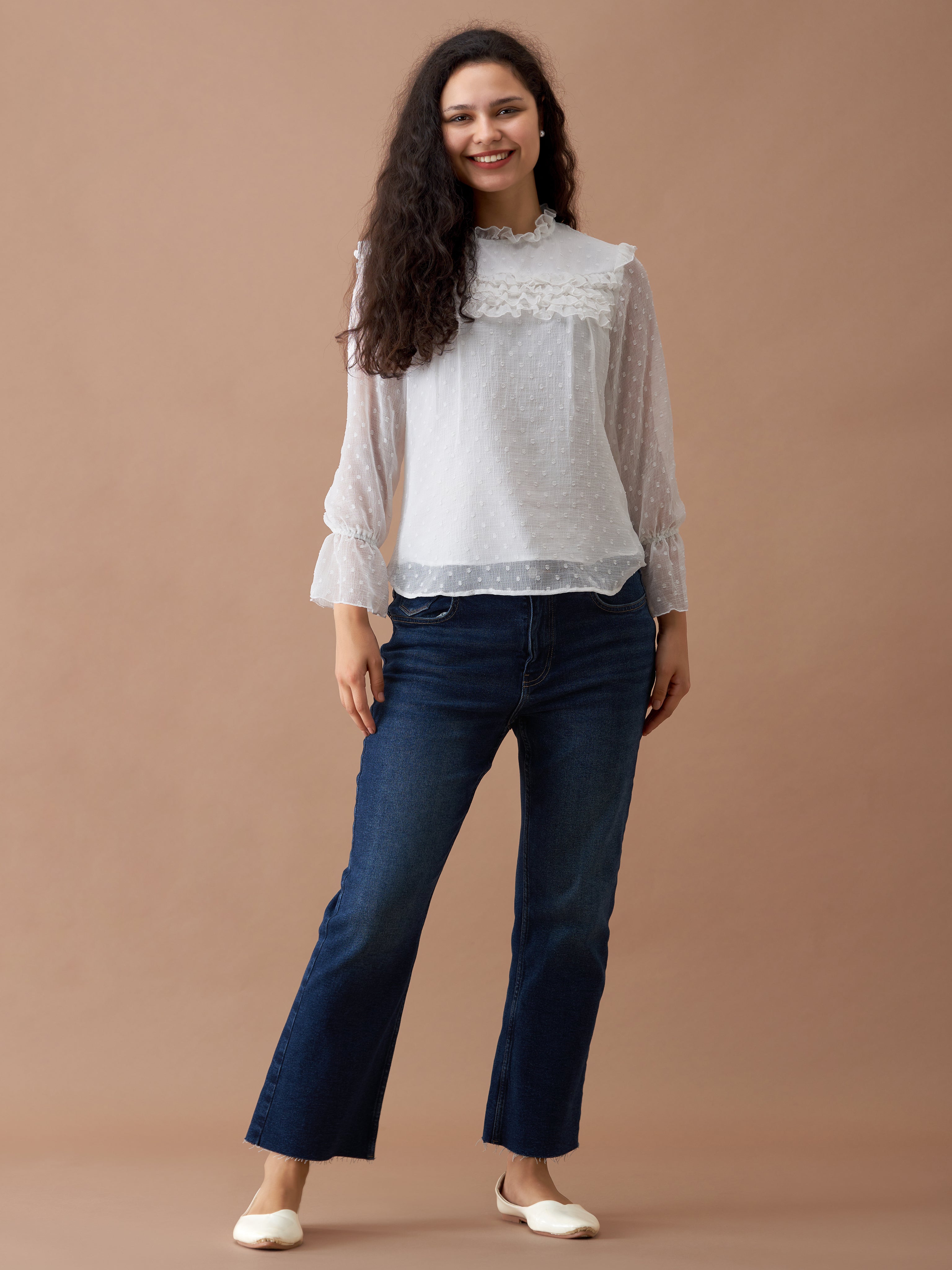 Polyster Solid Plain Top For women